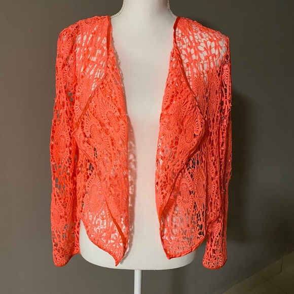 bebe | Jackets & Coats | Bebe Neon Pink Lace Jacket | Poshmark
